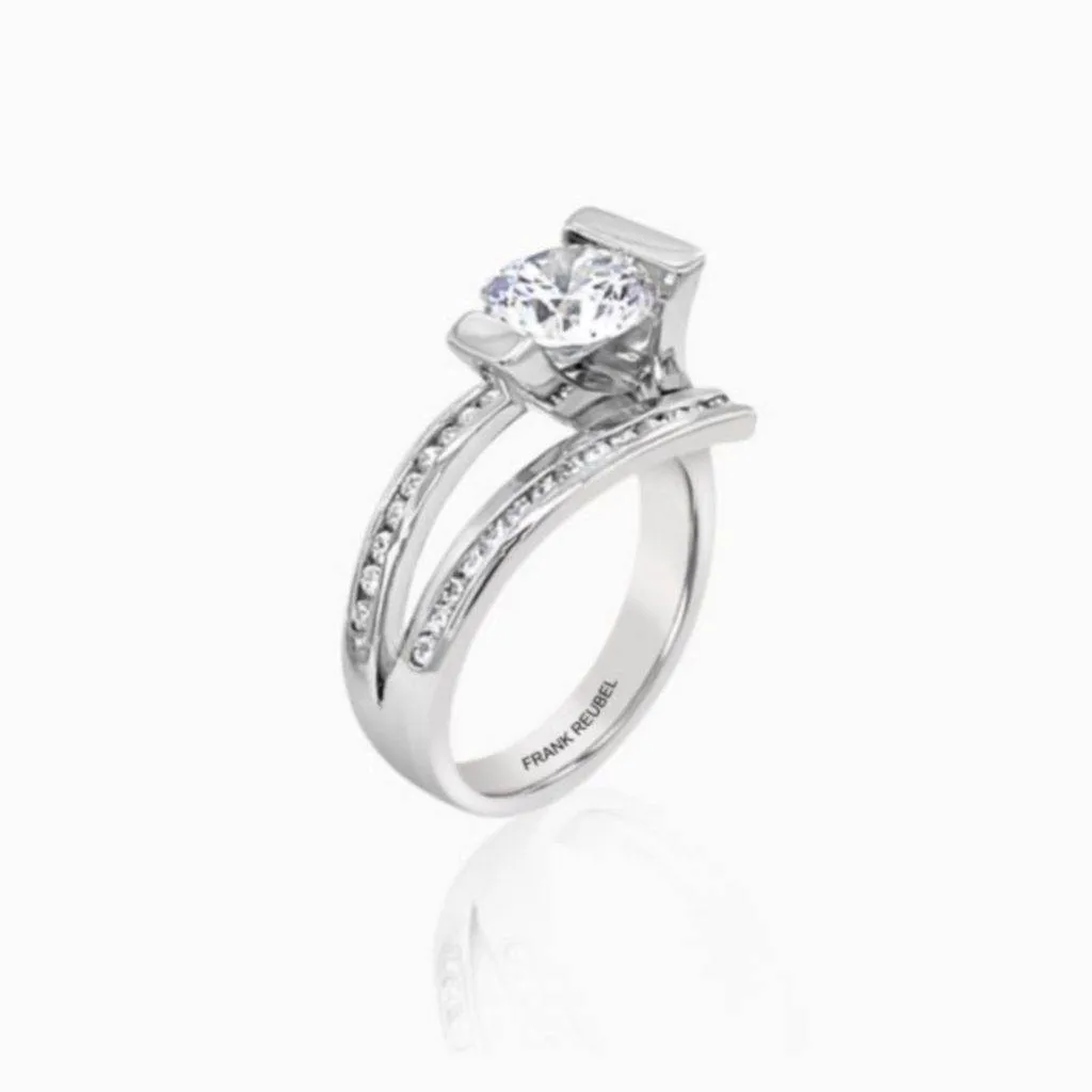 Double Shank Modern Engagement Ring - Frank Reubel Fine Jewelry