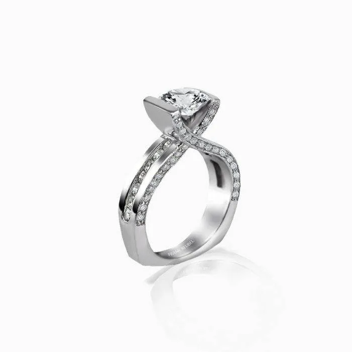 Double Shank Modern Engagement Ring - Frank Reubel Fine Jewelry